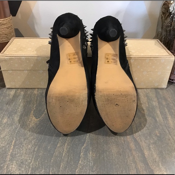 Aldo | Shoes | Aldo Black Suede Jeweled Spiked Ankle Booties | Poshmark